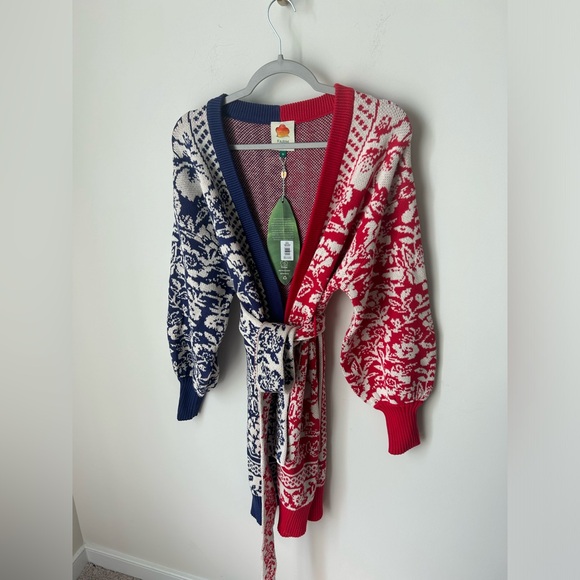 FARM Rio | Sweaters | Farm Rio Pineapple Red And Blue Garden Cardigan ...